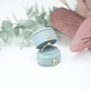 Blue Green & Cool Mint Georgian Antique Style Jewelry Ring Box Linen ...