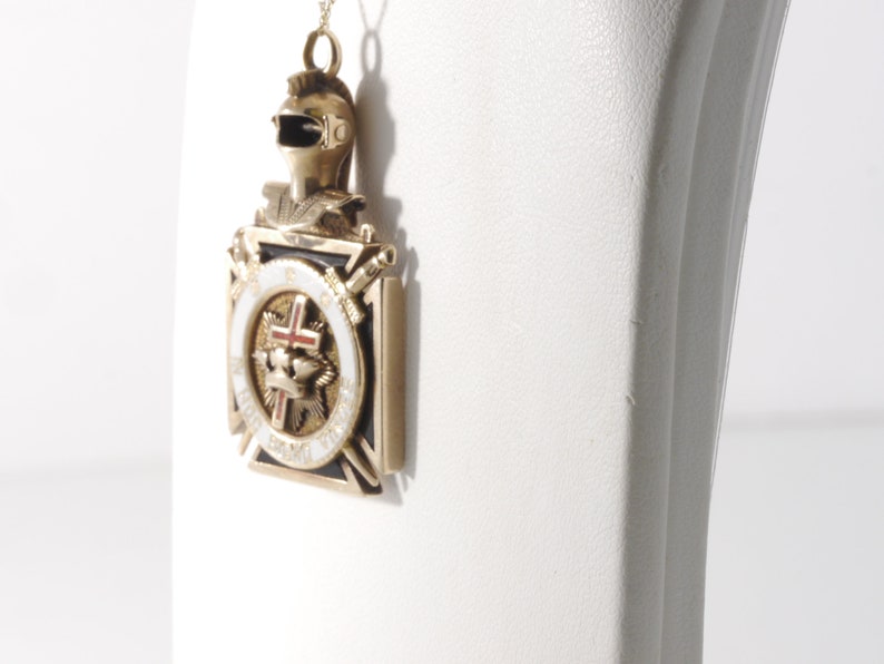 Rose Gold Knights Templar Pendant Antique in Hoc Signo Vinces | Etsy