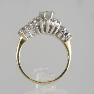 Vintage Estate 14k Yellow Gold Allusion Set Diamond Swirl Bypass ...