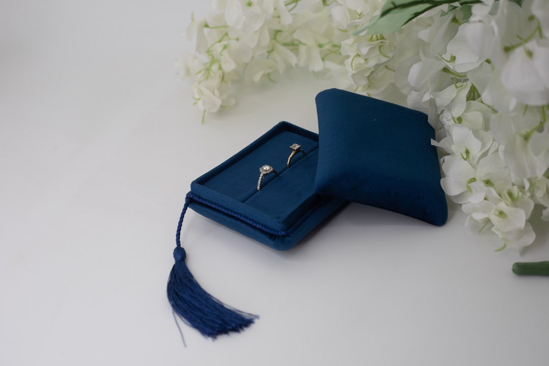 Royal Blue Luxury Handmade Keepsake Velvet Jewelry Box | Proposal ...