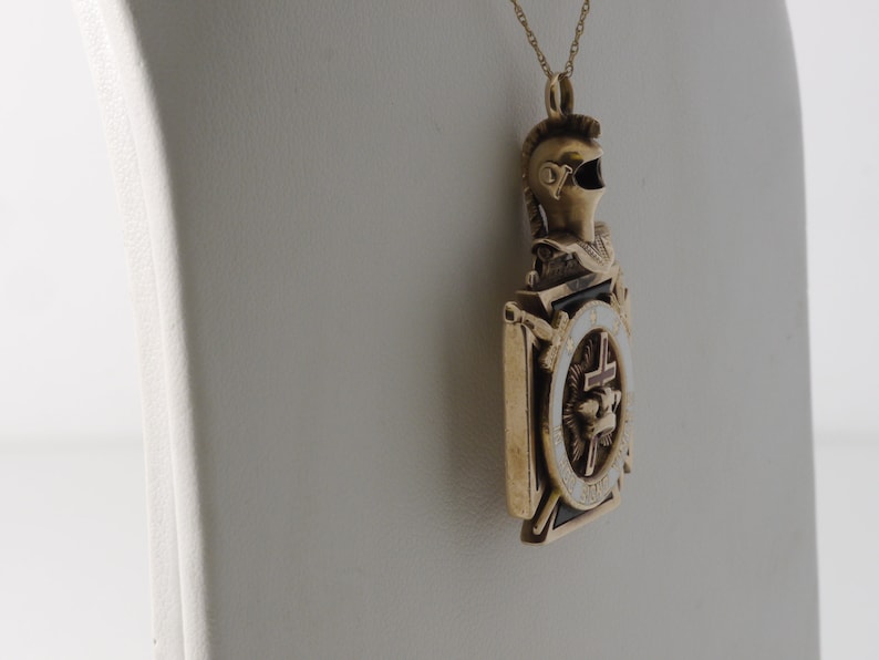 Rose Gold Knights Templar Pendant Antique in Hoc Signo Vinces | Etsy