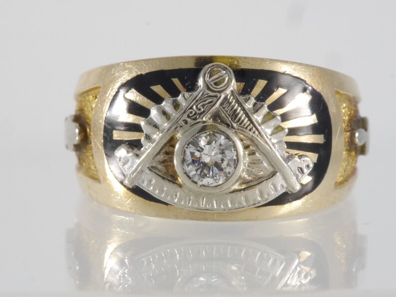 Heavy 14K 2tone Gold .3CT VS Diamond Masonic Past Masters - Etsy