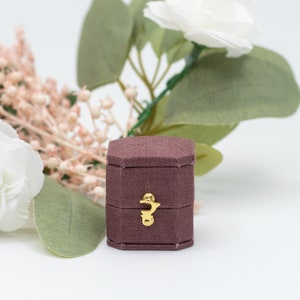 Maroon Handmade Antique Style Victorian Square Octagon Ring Box LINNEN ...
