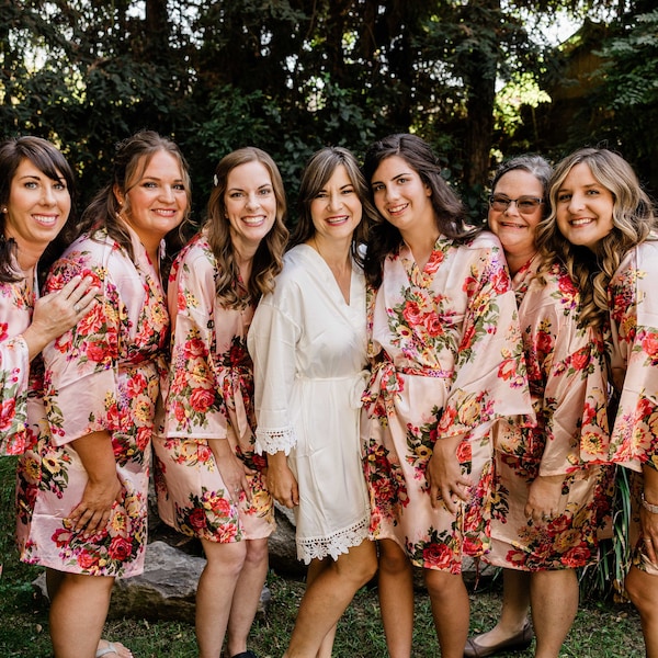 Floral Satin Robe - Etsy