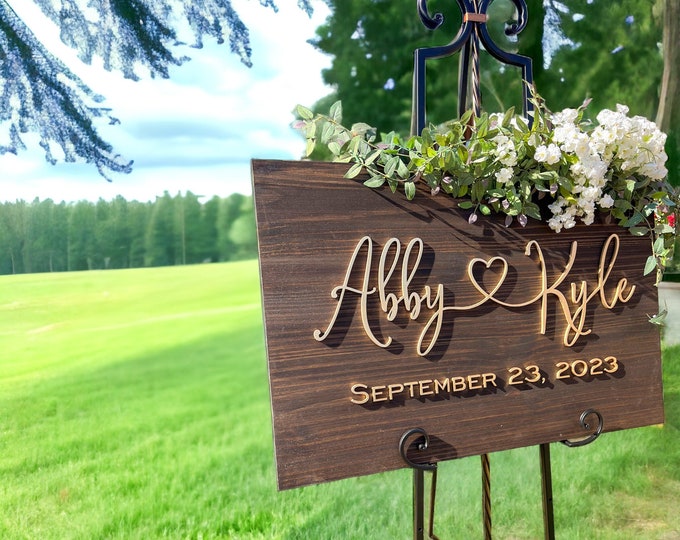 Minimalist Wedding Welcome Sign, Custom 3D Wedding Sign, Wedding Sign ...