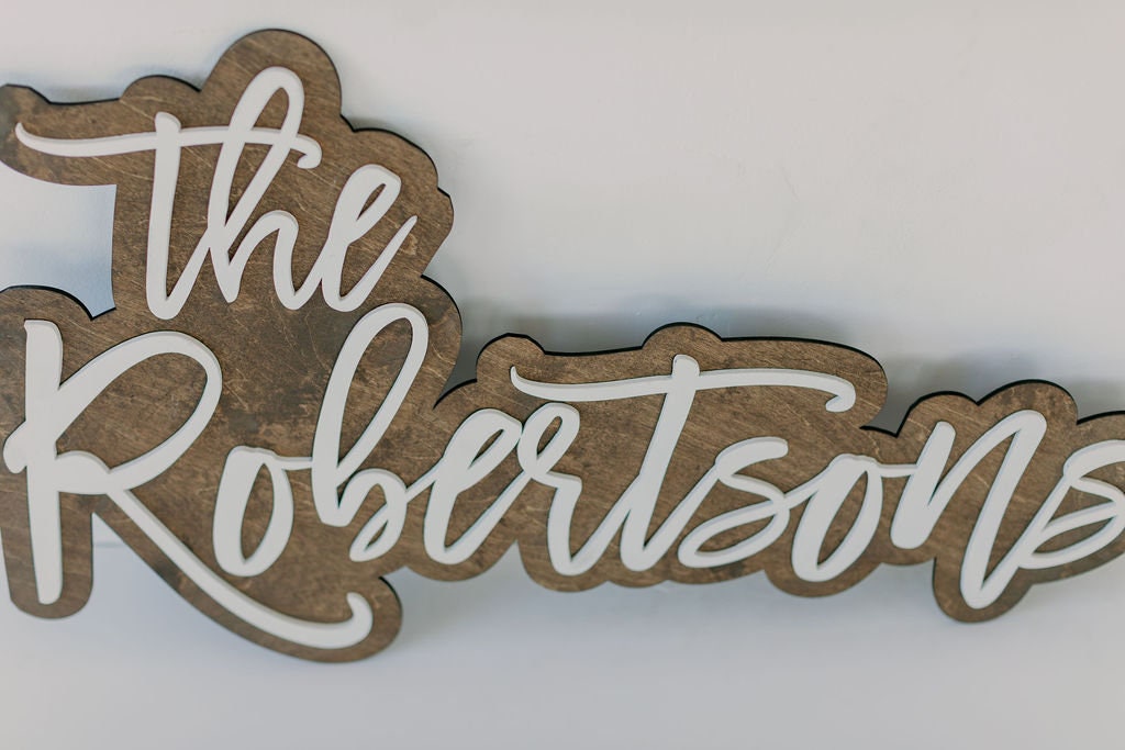 Last Name Cut Out Sign Last Name Sign 3D Wood Wedding Name - Etsy