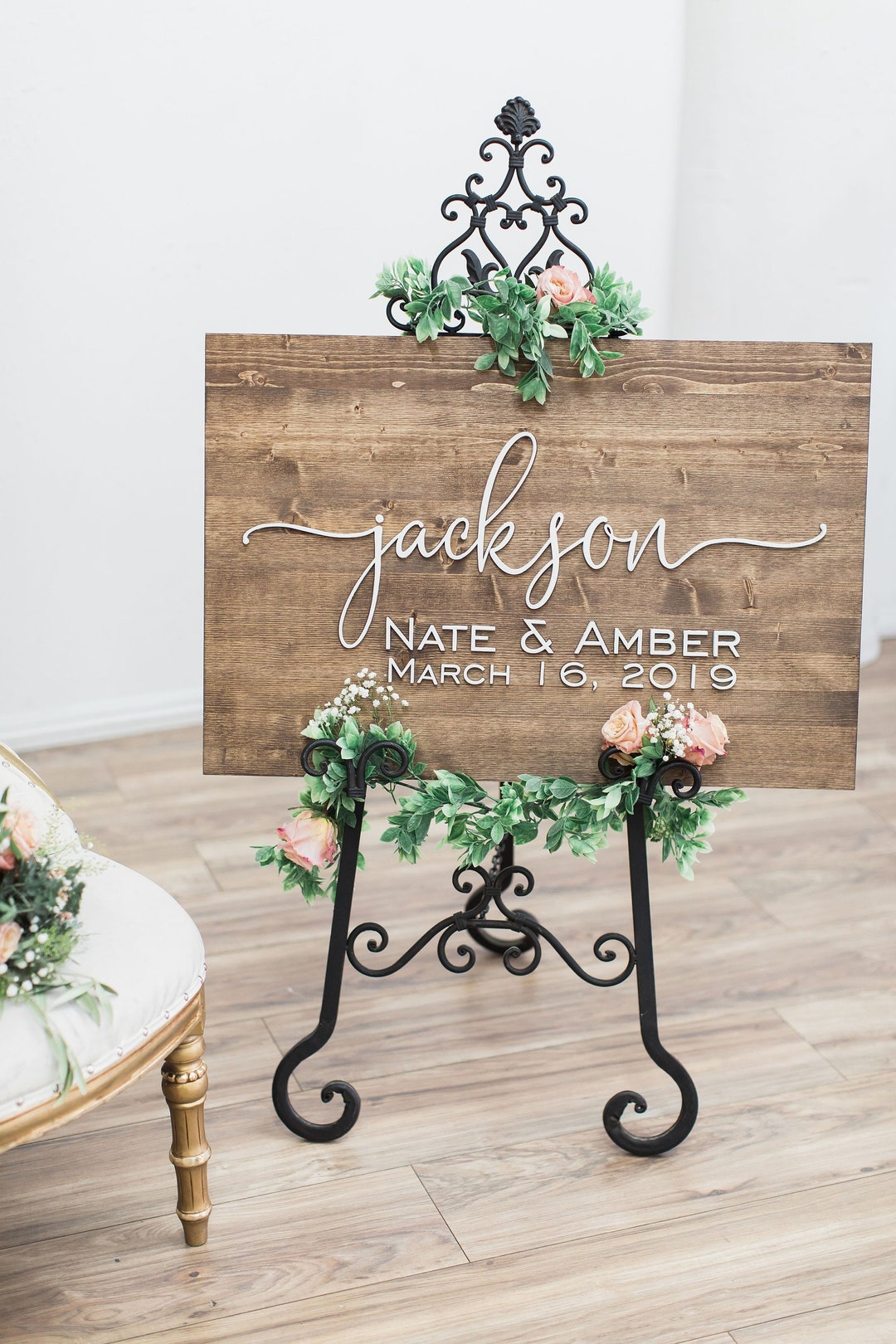 Personalized Wedding Welcome Sign: 3D Lettering, Family Name Wood Decor ...