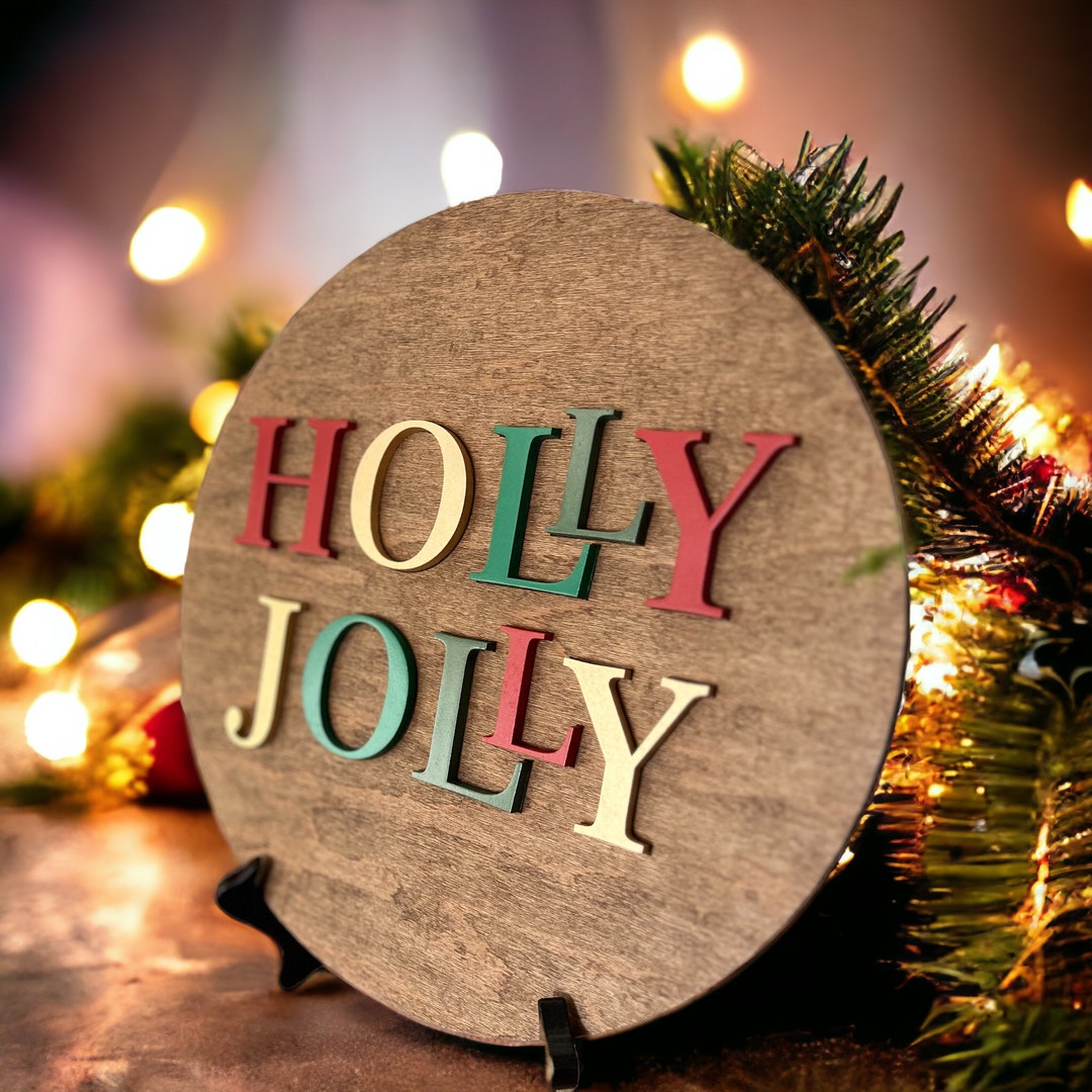 Holly Jolly Sign, Christmas Sign, Christmas Decor, Christmas Gift ...