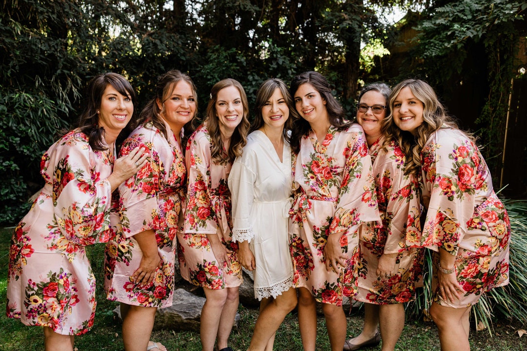 Bridesmaid Robes- Floral Robes- Floral Bridesmaid Robes- Robes for ...