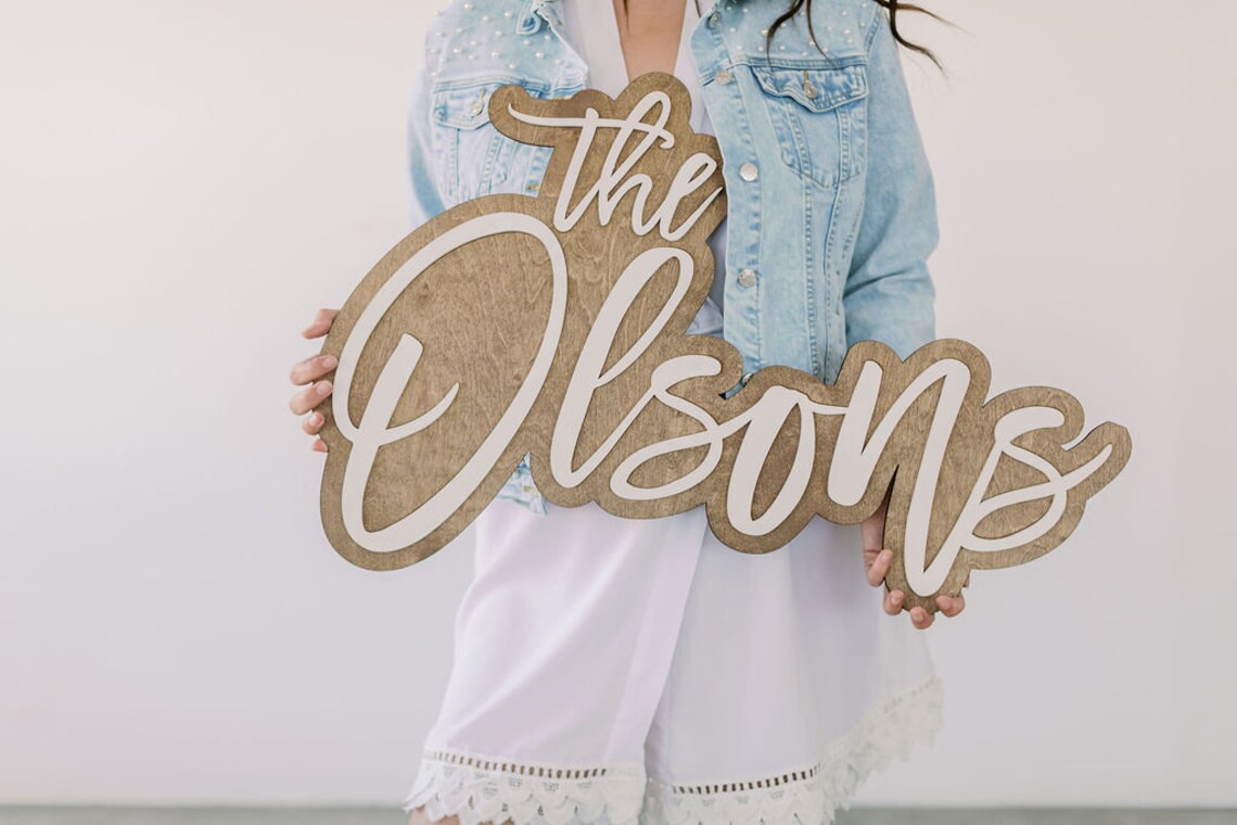Last Name Cut Out Sign Last Name Sign 3D Wood Wedding Name - Etsy