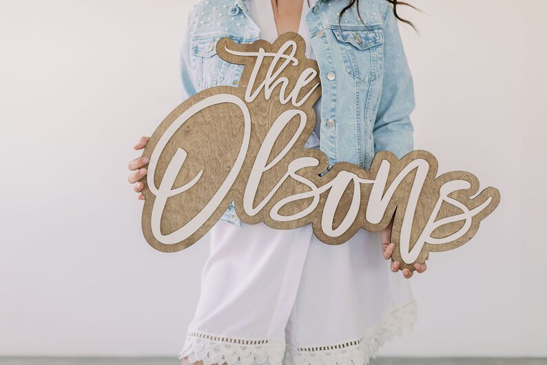 Last Name Cut Out Sign Last Name Sign 3D Wood Wedding Name - Etsy