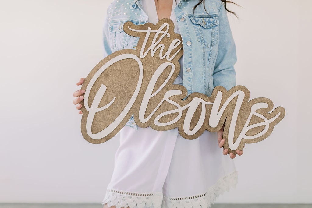 Last Name Cut Out Sign Last Name Sign 3D Wood Wedding Name - Etsy