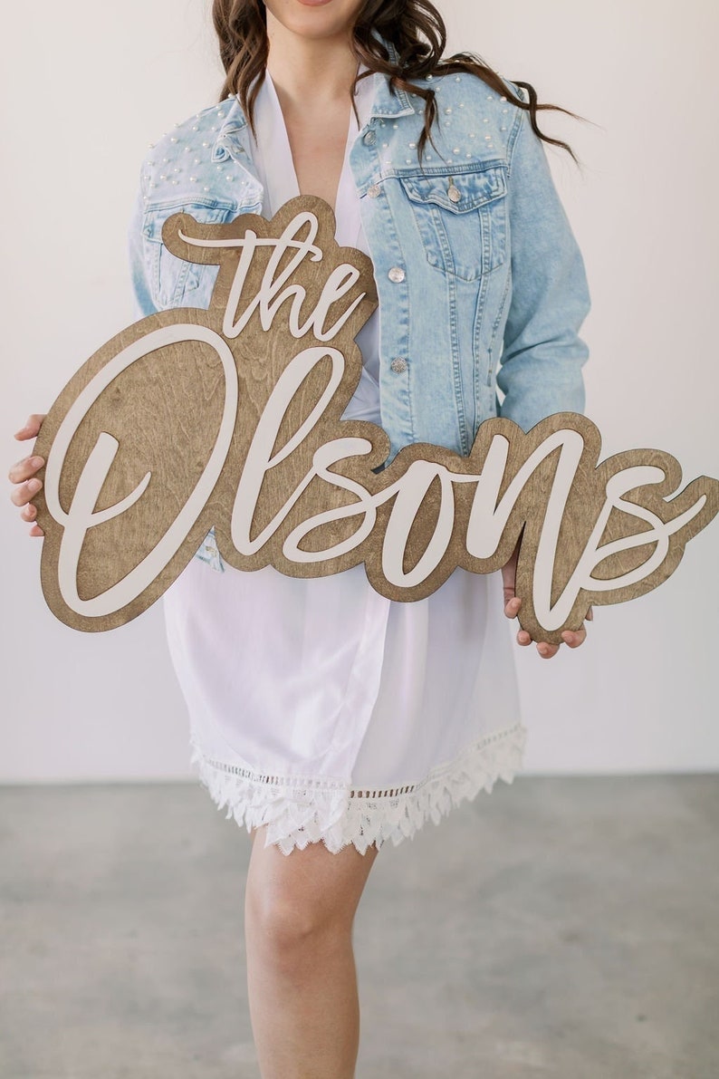Last Name Cut Out Sign Last Name Sign 3D Wood Wedding Name - Etsy