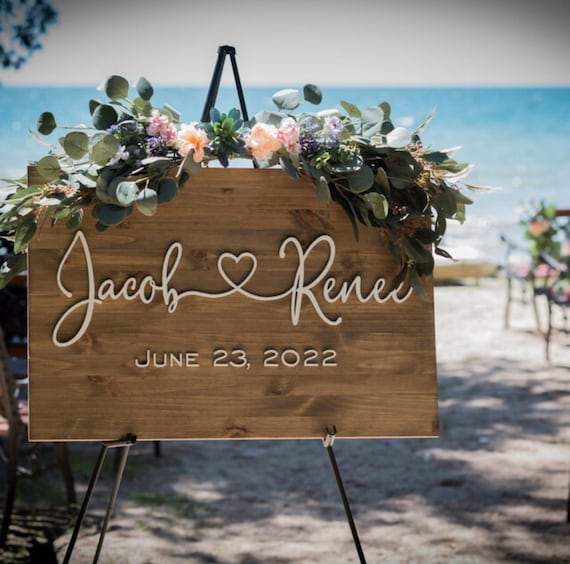 Custom wedding signs wood 60 photos - Vianawedding.com