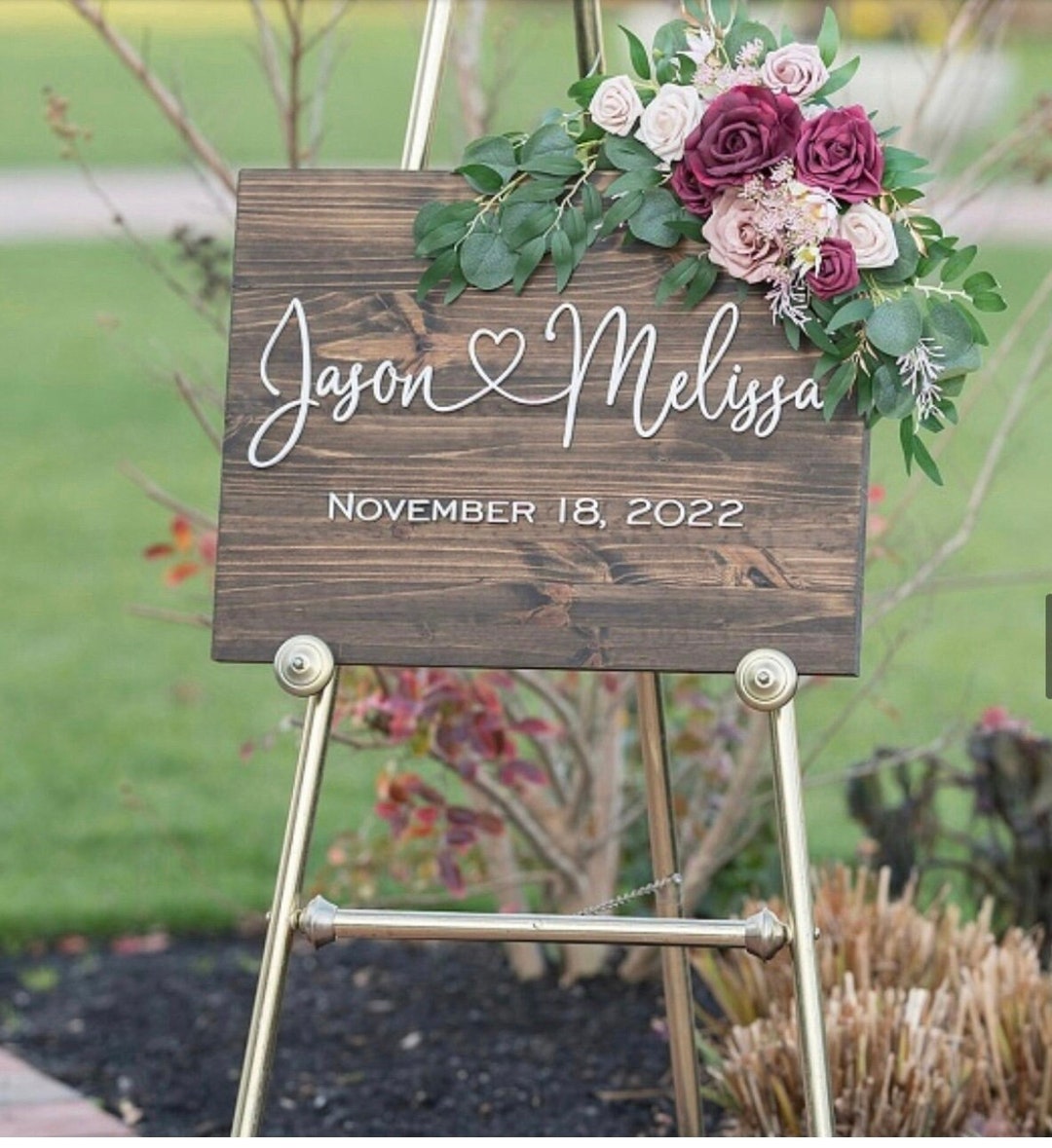 Custom Wood Wedding Sign: 3D Name Board, Engagement Gift - Etsy