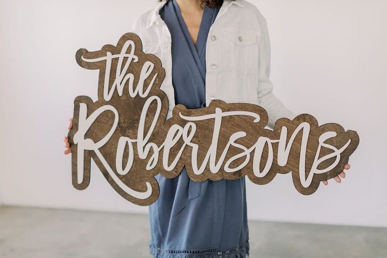 Last Name Cut Out Sign Last Name Sign 3D Wood Wedding Name - Etsy
