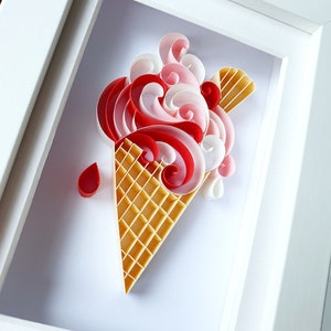 Strawberry Ice Cream Art Kitchen Wall Decor Food Wall Art - Etsy