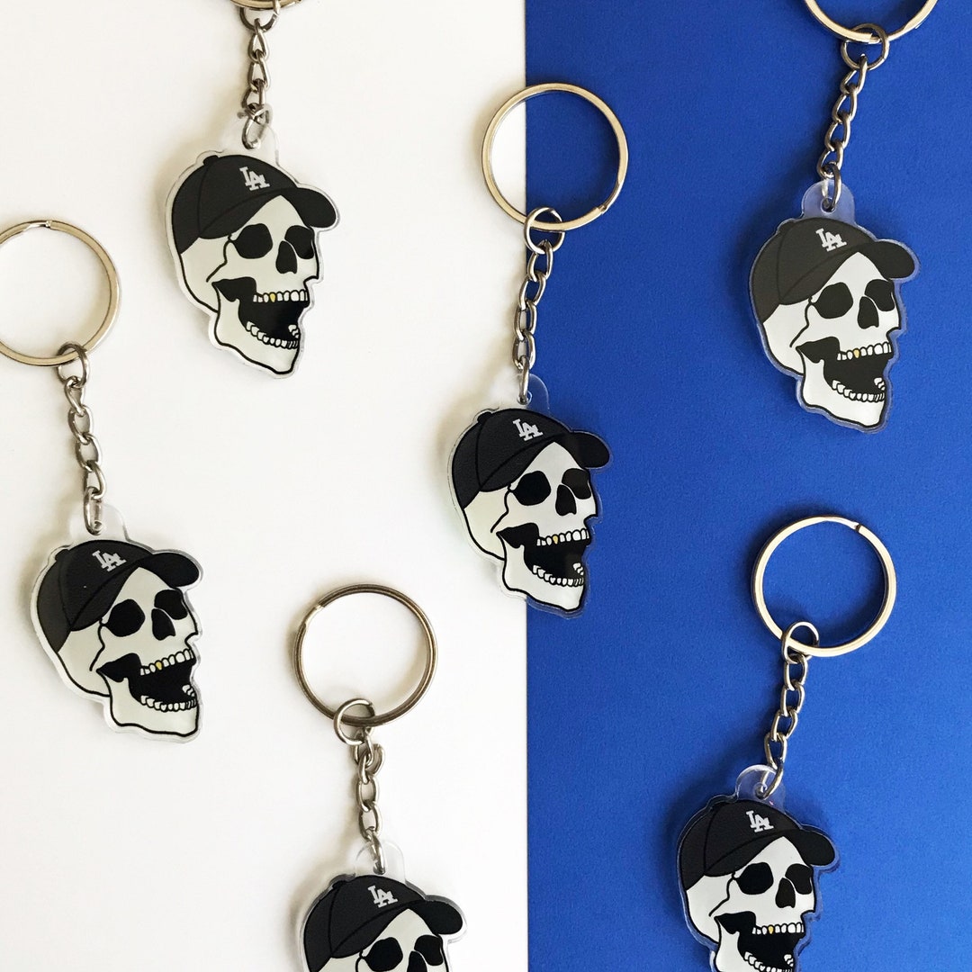 Los Angeles Dodgers Skull Keychain, LA Dodgers Gift, Los Angeles ...
