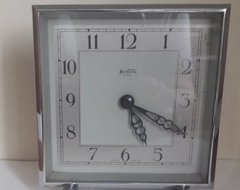 Art Deco Chrome Clock - Etsy
