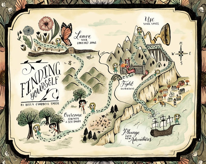 Finding Yourself - Giclee Print // Children's Wall Art, Book Lover ...