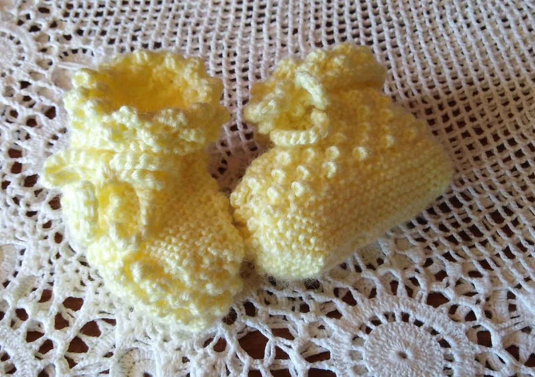Baby Booties in Lemon, Baby Shower Gift, Newborn Gift, - Etsy