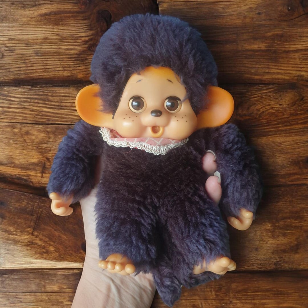 Vintage Toho Monchhichi Monkey Rare With Sleep Eyes Collectible Plush ...