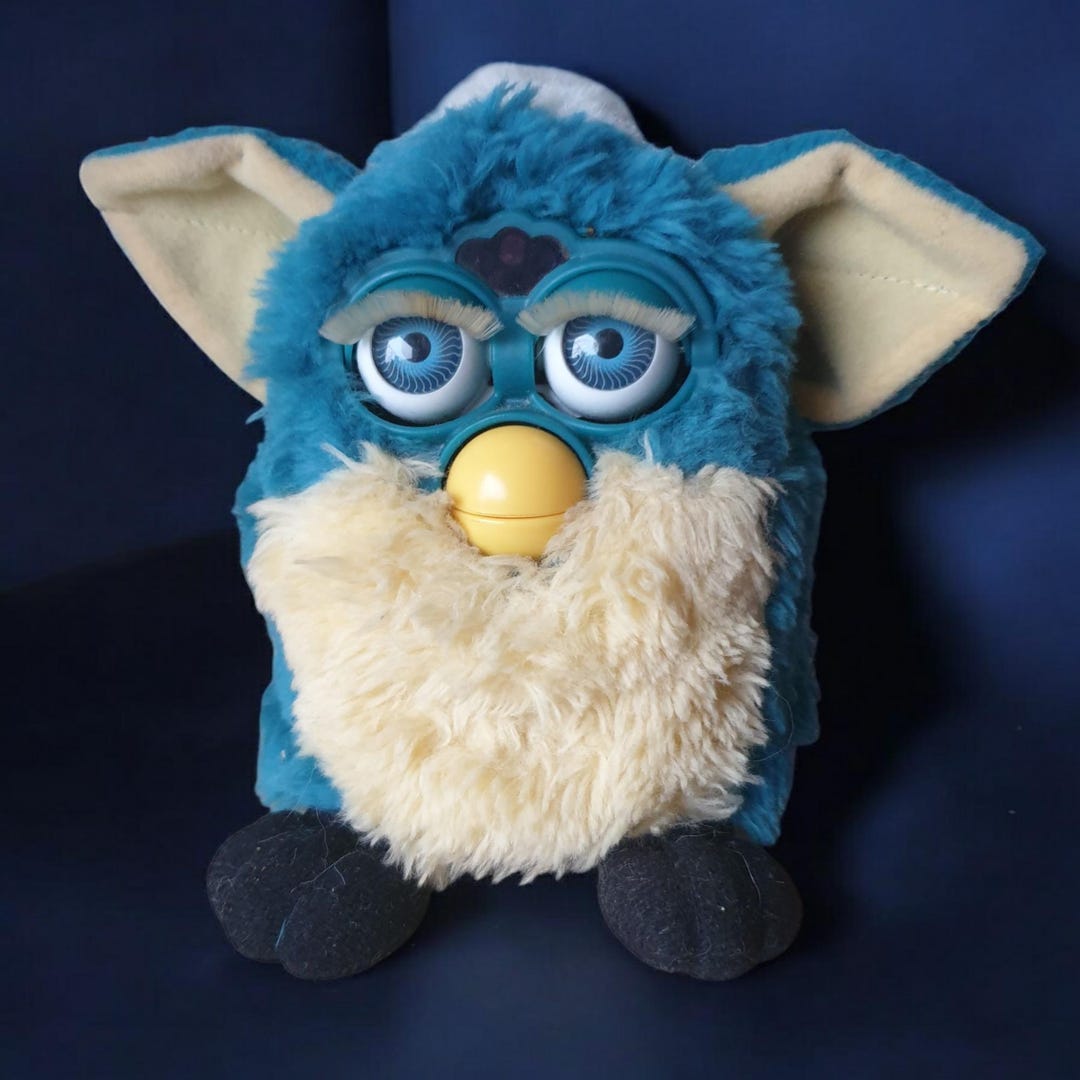 Vintage 1998 Dragon Furby Blue Eyes Rare Collectible Interactive Tiger ...