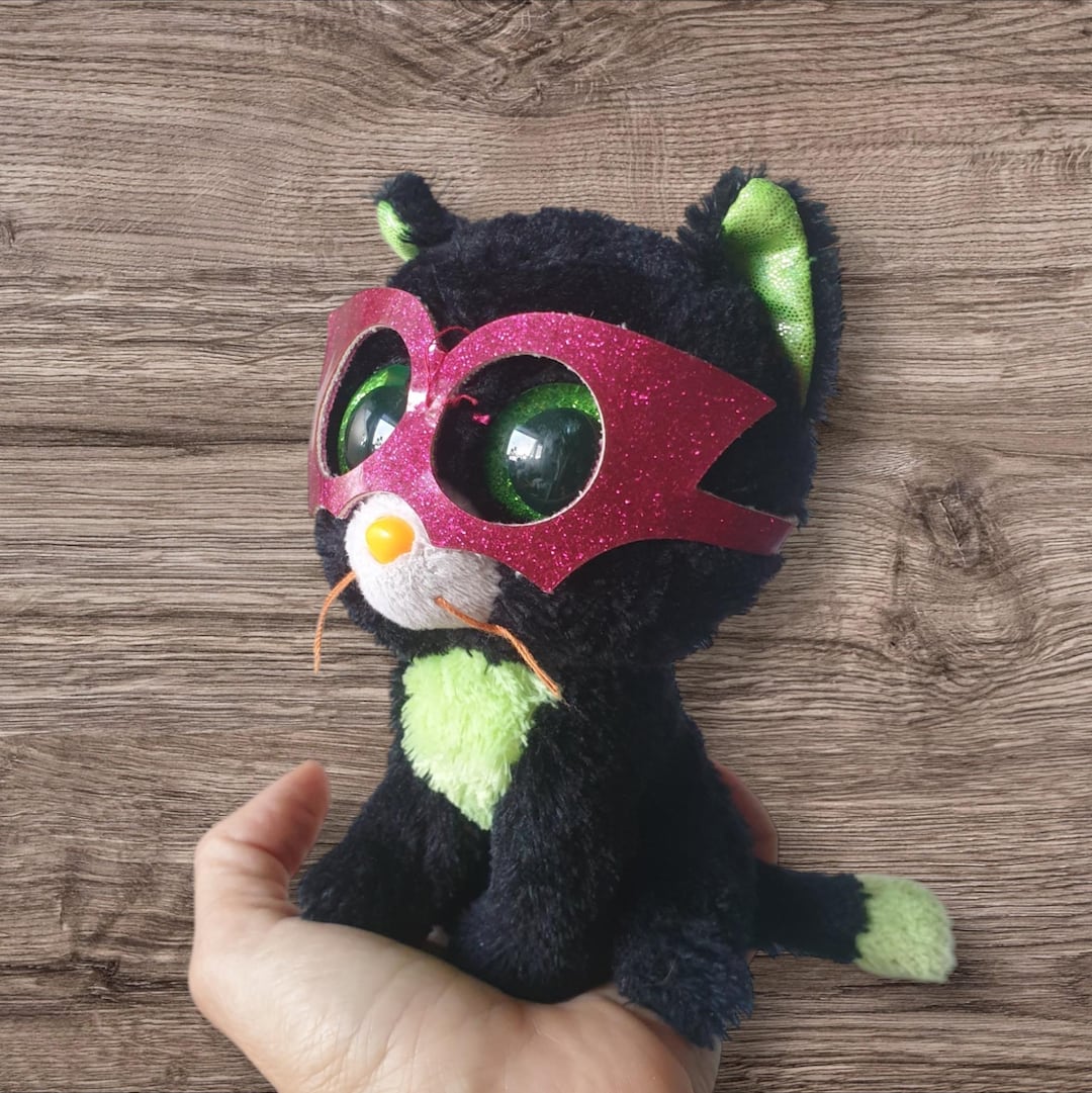 TY Beany Boo Jinxy Black Cat With Pink Glitter Glasses 15 Cm / 6 Inch ...