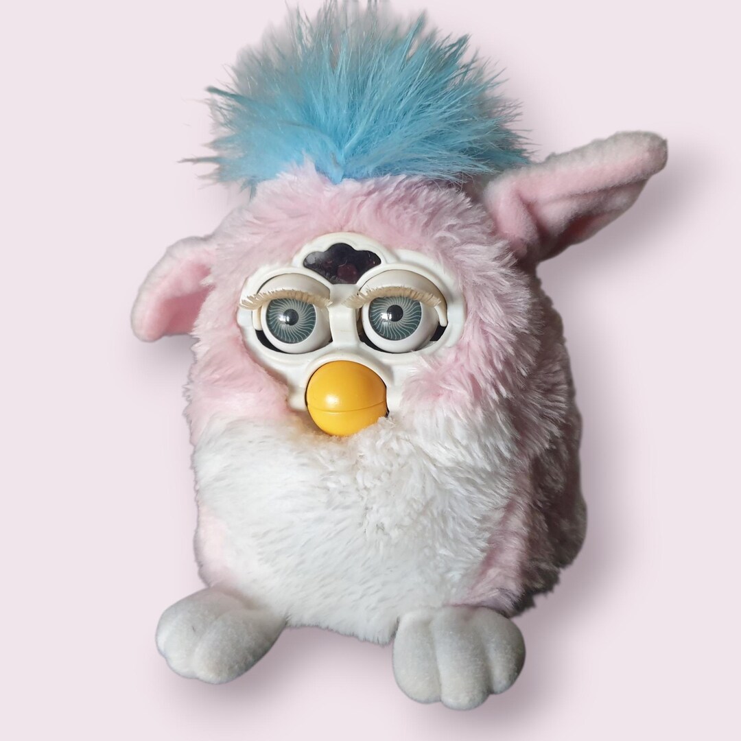 Vintage Baby Pink Furby Working Speaks Italian Pink Fur White Belly ...