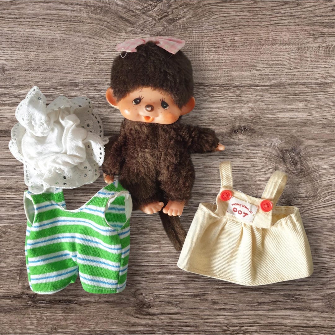 Cute Vintage Monchhichi Monkey Girl With 007 Dress and Beach Set ...