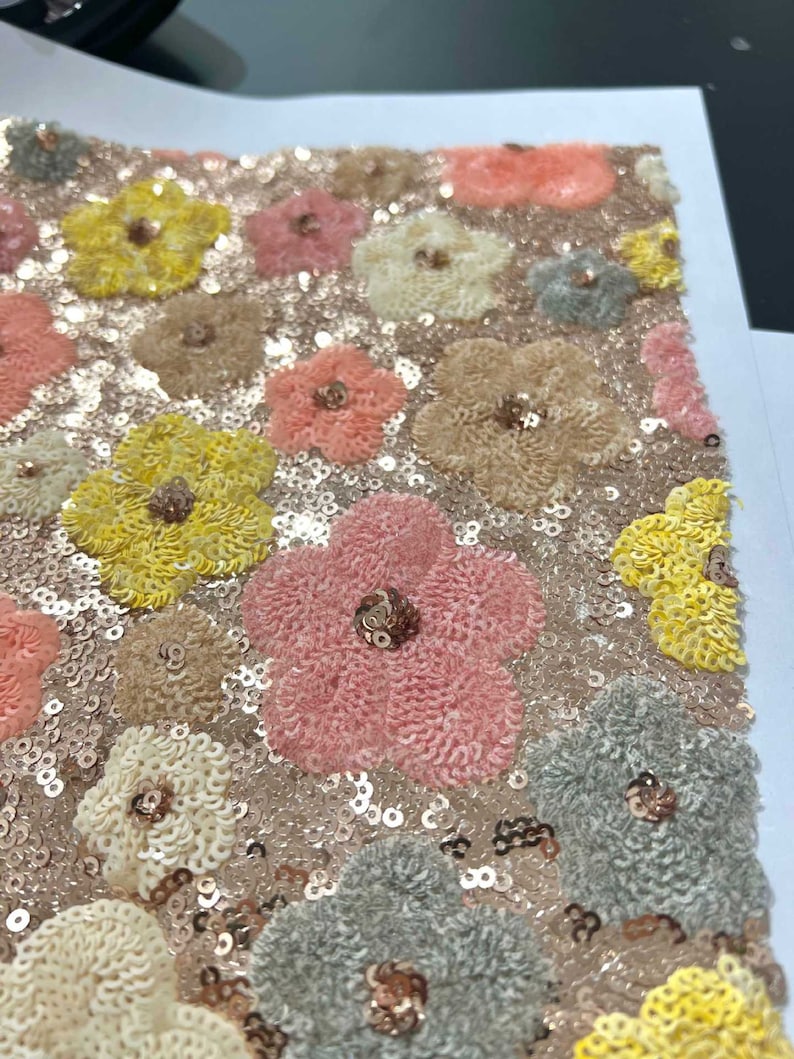 3mm Multi-color Full Sequins Flowers Heavy Stacked Sequins Wedding ...