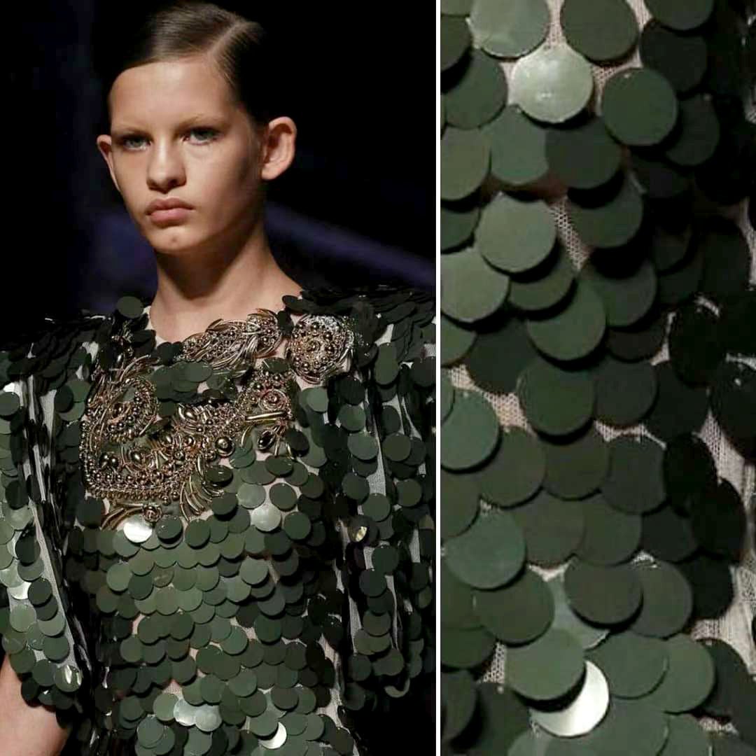 18mm Large Sequin Fabric Glitter Material Designer Haute Show Fabric ...