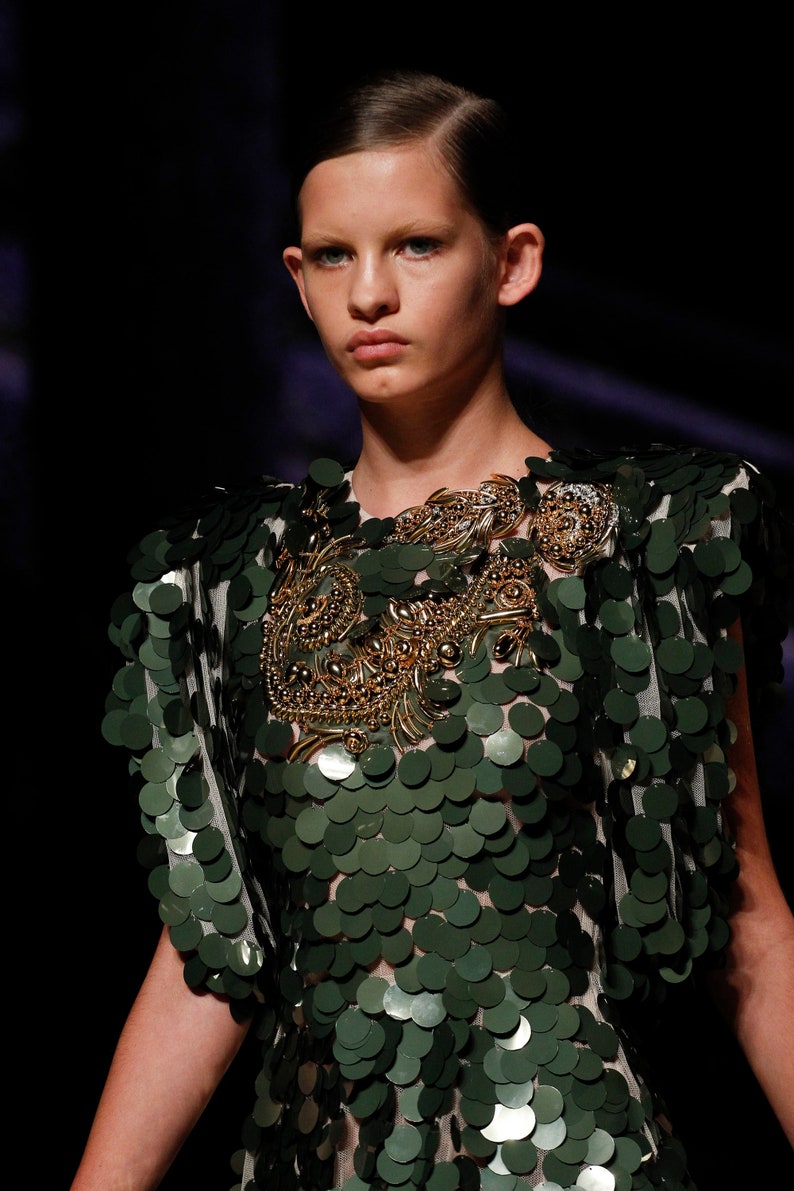 18mm Large Sequin Fabric Glitter Material Designer Haute Show Fabric ...