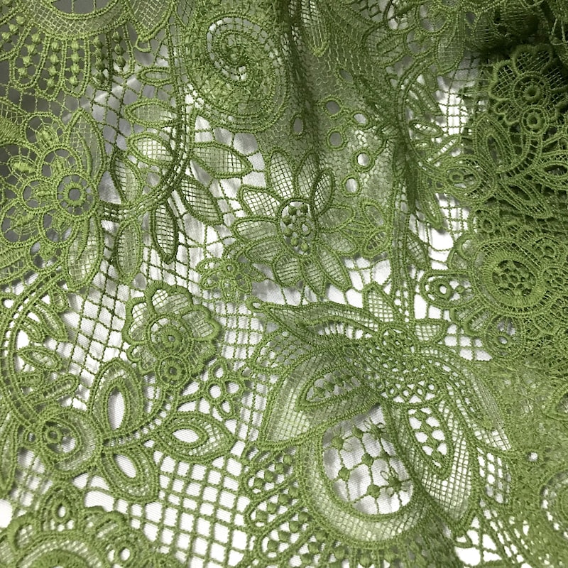 Green Lace Fabric - Etsy