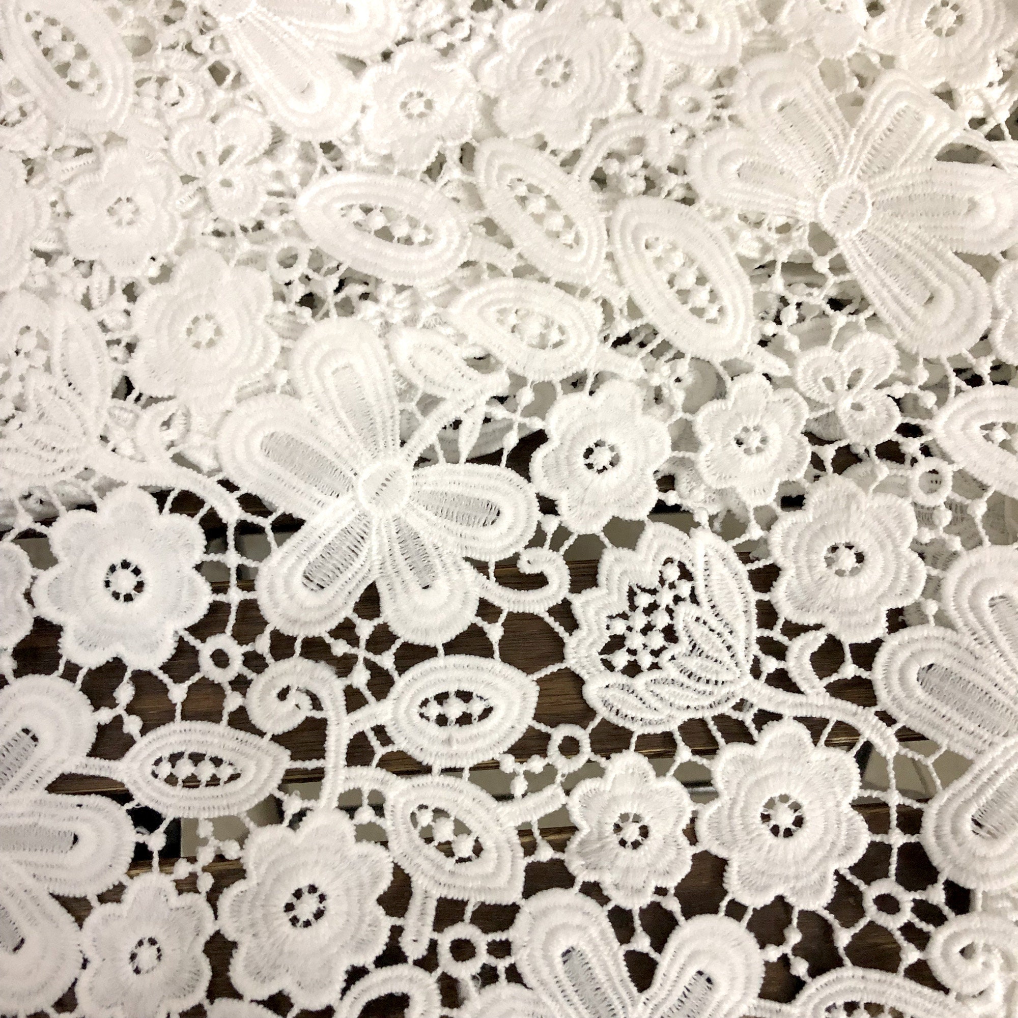 Pure White Flower Lace Fabricmilk Cotton White Laceflower - Etsy