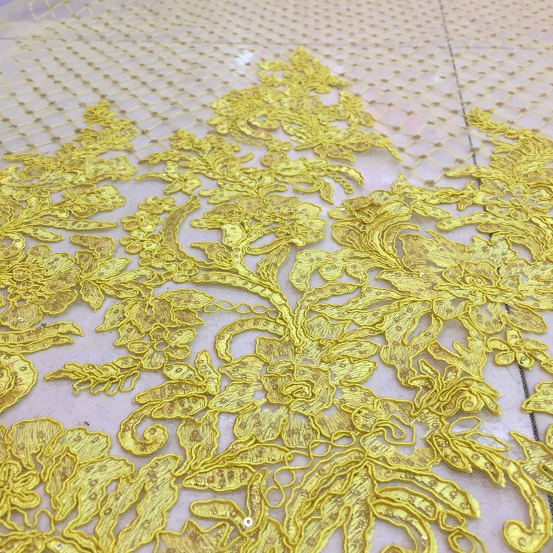 Yellow Lace Fabric - Etsy