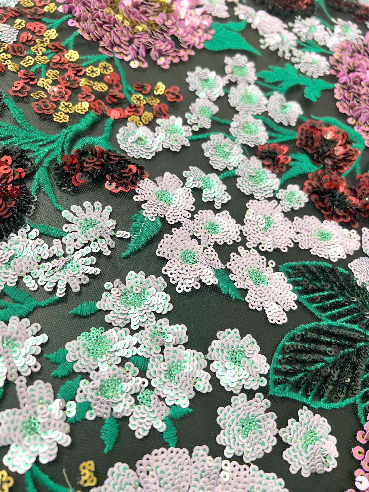 Haute Couture Fashion 3D Sequins Floral Embroidery With Foam Dress ...