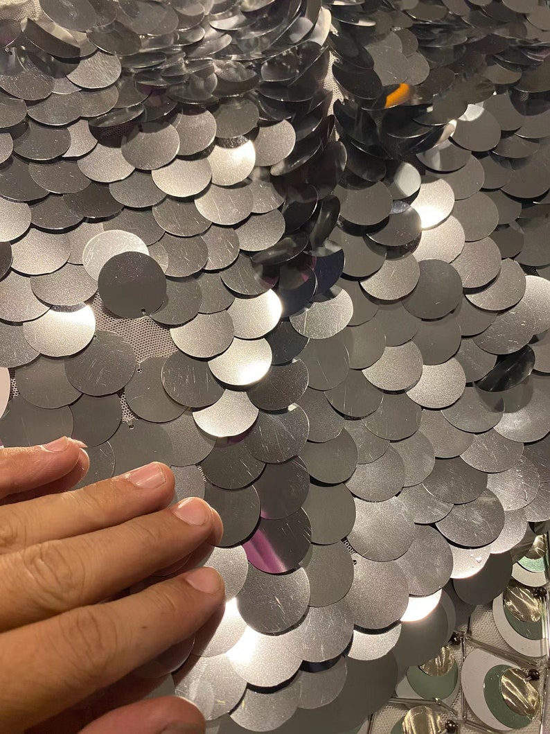 18mm Large Sequin Fabric Glitter Material Designer Haute Show Fabric ...