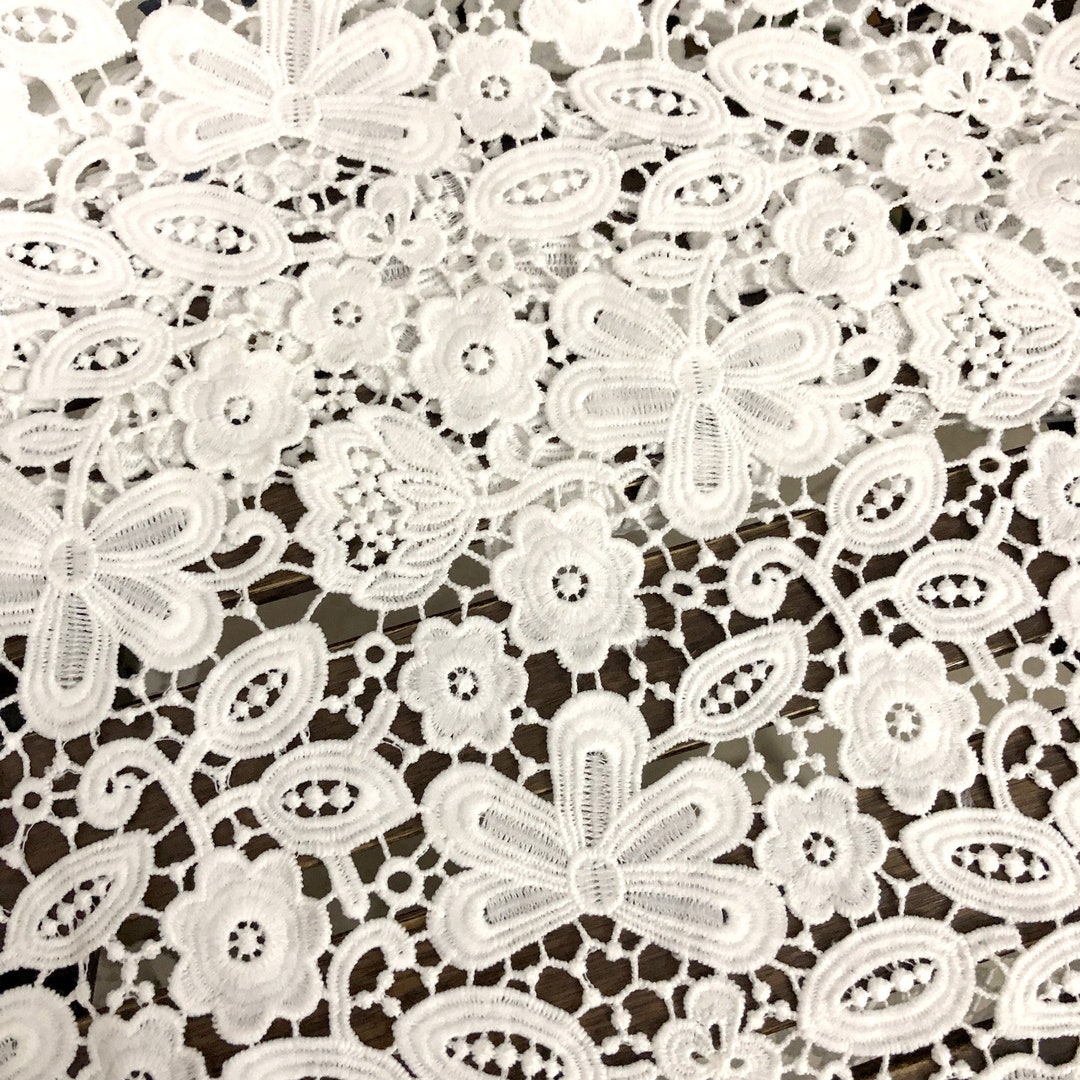Pure White Flower Lace Fabric,milk Cotton White Lace,flower White Rich ...