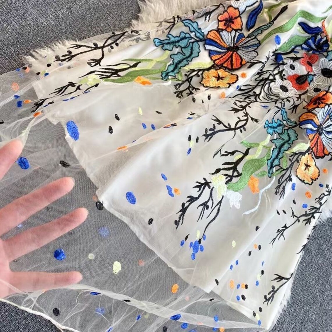 Haute Couture Fashion Colorful Flower French Tulle Lace Fabric,heavy ...