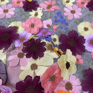 Luxury 3D Floral Multicolor Embroidery Flower Haute Couture 3D Flower ...