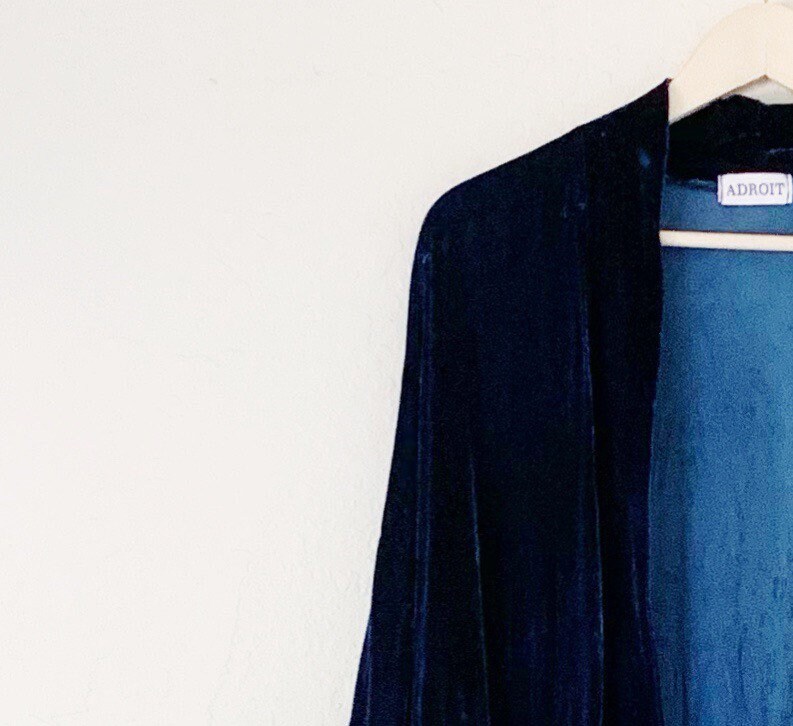 Indigo Silk Velvet Kimono Indigo Blue Kimono Cardigan | Etsy