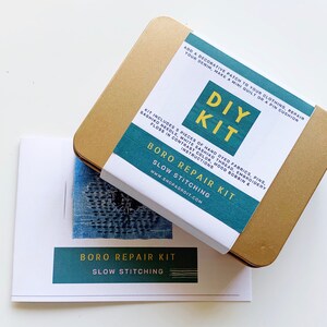 Boro stitch kit mend your jeans kit Patchwork mending Kit | Etsy
