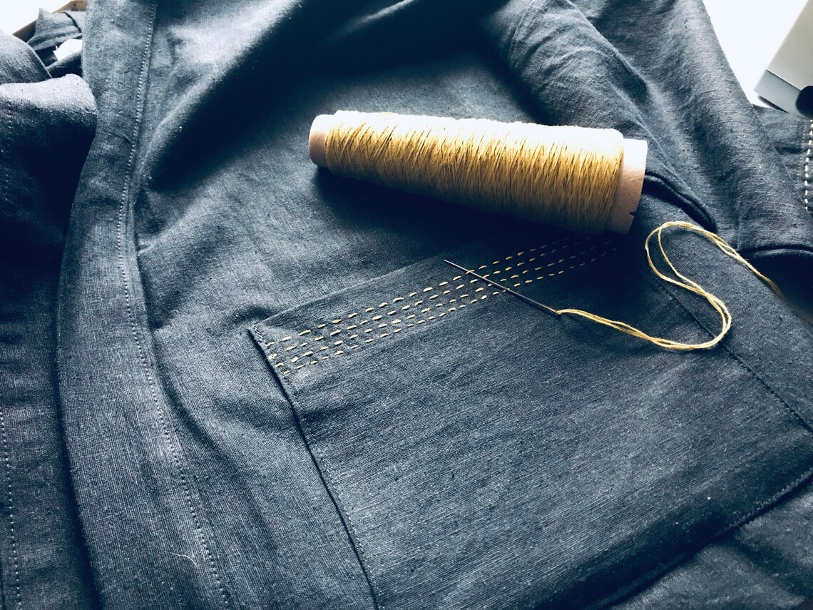 Linen Embroidered Cardigan Black Kimono Linen Blazer Linen - Etsy