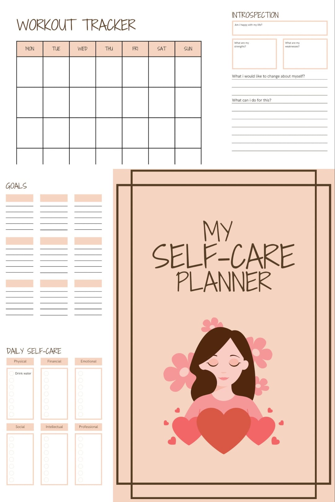 Self-care Planner Printable Mindfulness Workbook Self-love Journal ...
