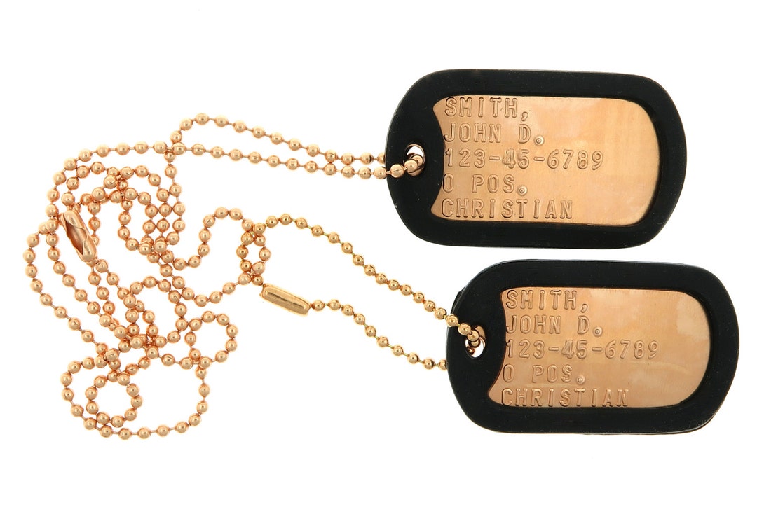 Custom Embossed Personalized Copper Military Army Air Force Navy USMC ...