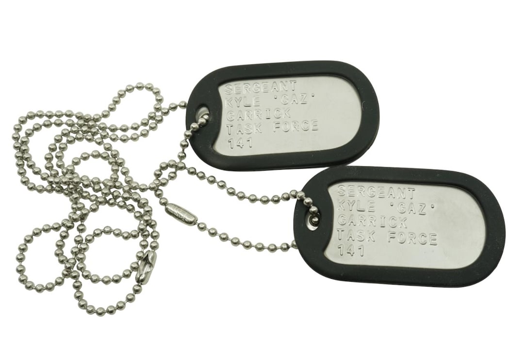 Sergeant Kyle "gaz" Garrick Stainless Steel Military Dog Tag Set ...