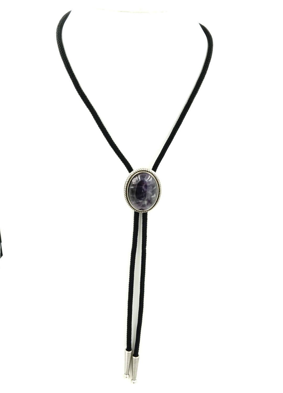 Hand Made Amethyst Stone Western Cowboy Leather Bolo Neck Tie - Etsy