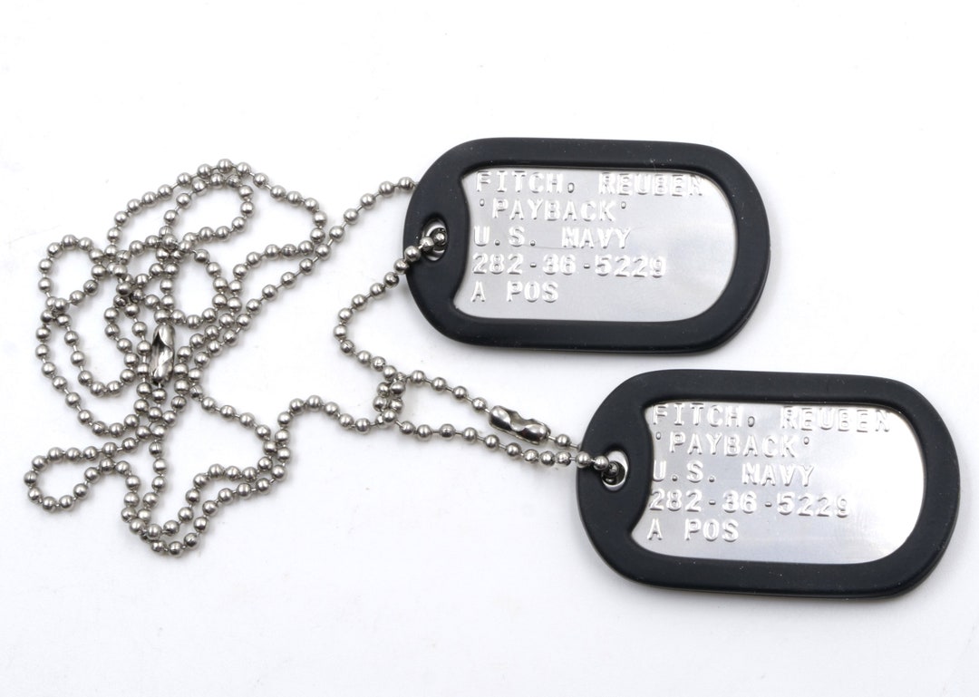 PAYPACK Stainless Steel Military Dog Tag Set Cosplay Halloween Costume ...