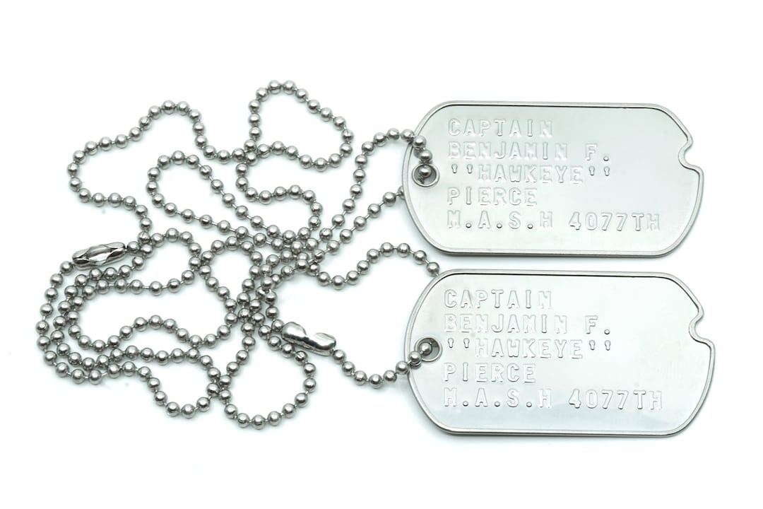 MASH Benjamin "hawkeye" Pierce Stainless Steel Military WWII Style Dog ...